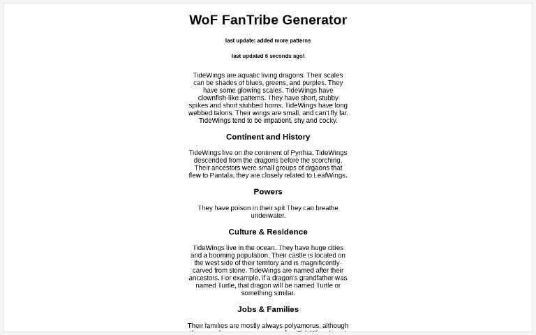 WoF FanTribe Generator