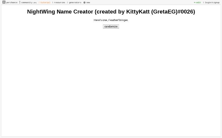 NightWing Name Creator (created by KittyKatt (GretaEG)#0026 ...