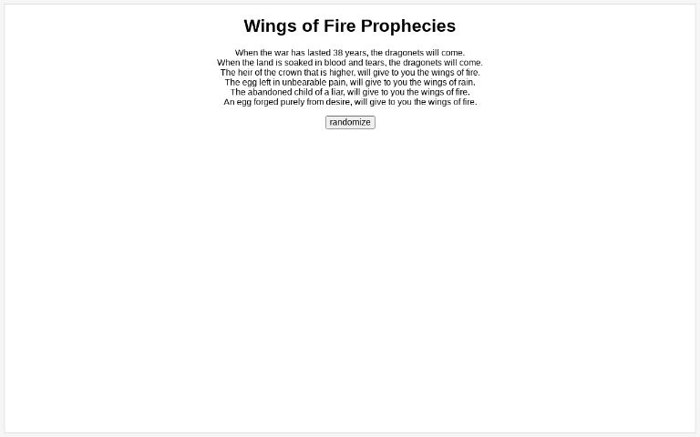 Wings of Fire Prophecies ― Perchance Generator
