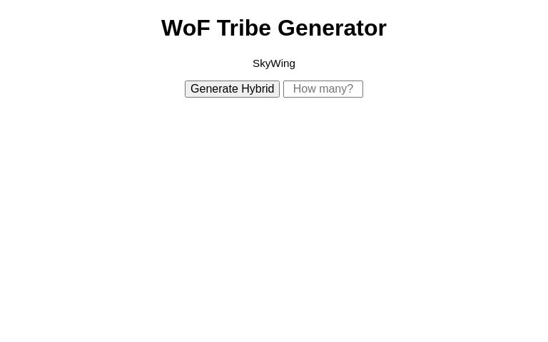 WoF Tribe Generator