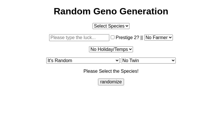 Random Geno Generation