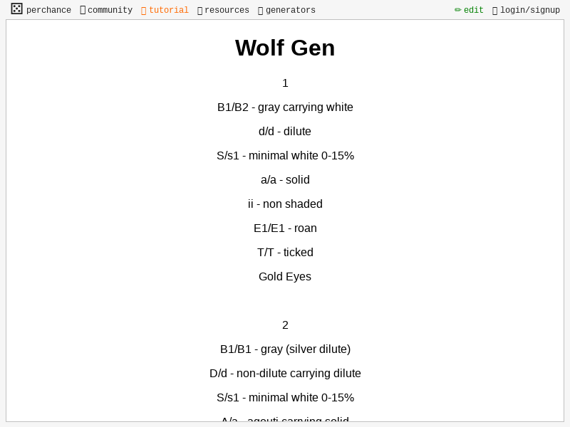 Wolf Gen ― Perchance Generator