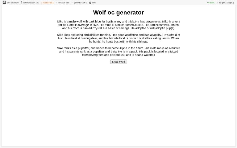 Wolf oc generator