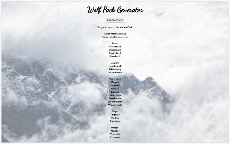Wolf Pack Generator