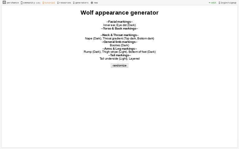 Wolf appearance generator