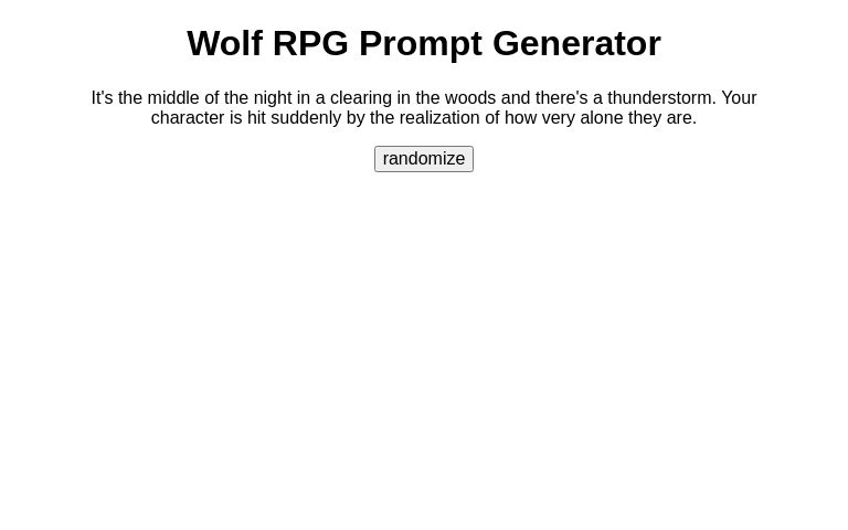 Wolf RPG Prompt Generator
