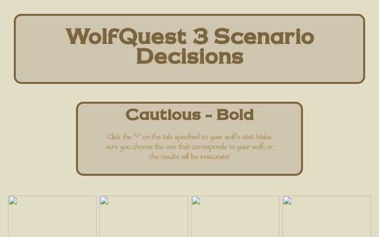 WolfQuest 3 Scenario Decisions ― Perchance Generator