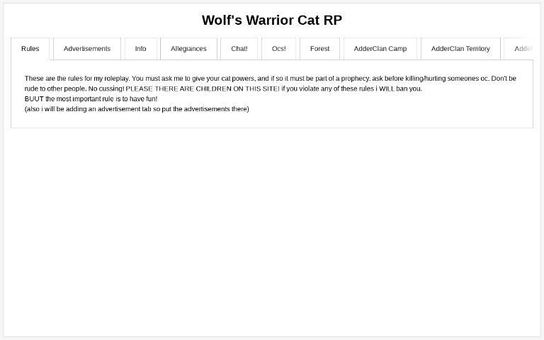 Wolf's Warrior Cat RP ― Perchance Generator