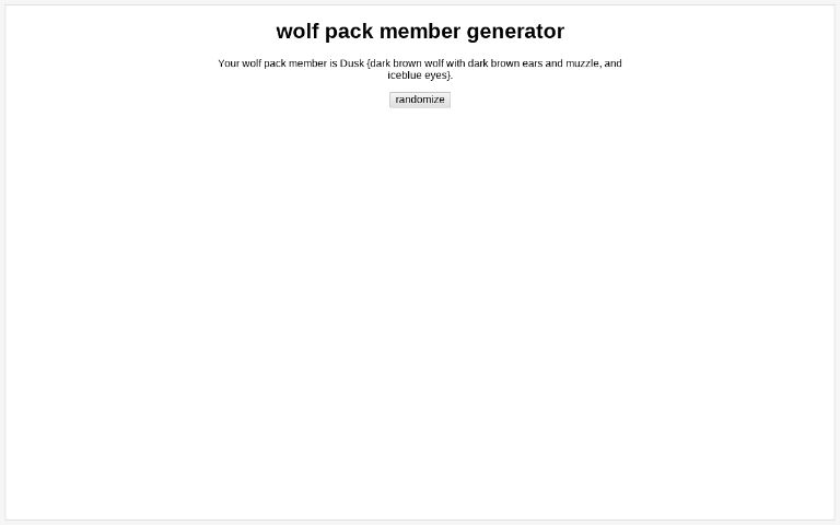 wolf pack member generator