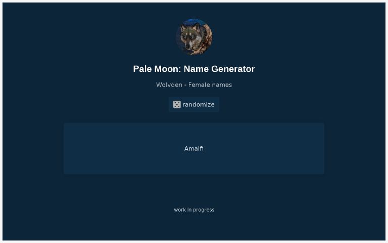 Pale Moon: Name Generator
