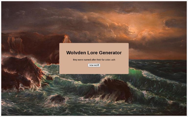 Wolvden Lore Generator