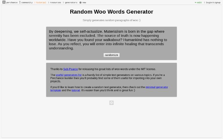 Random Woo Words Generator