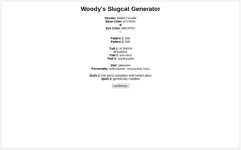 Woody's Slugcat Generator