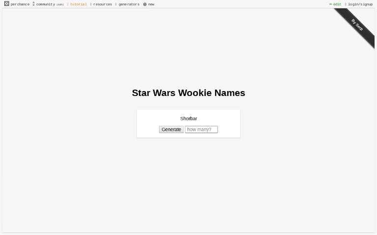 Star Wars Wookie Names ― Perchance Generator