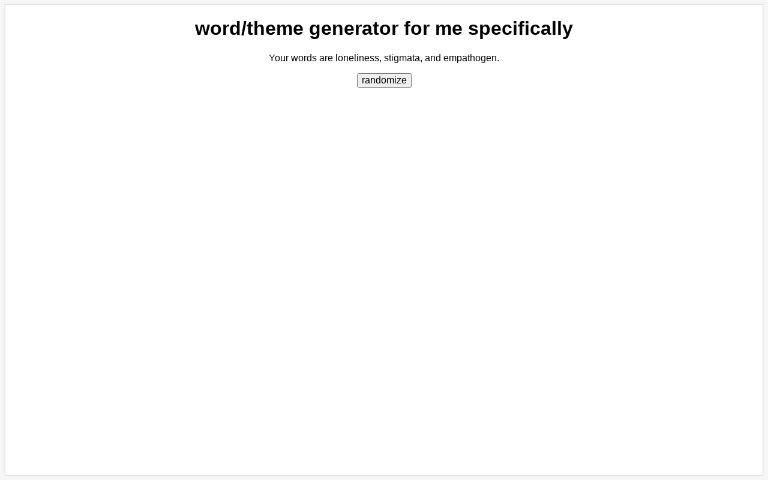 word/theme generator for me specifically