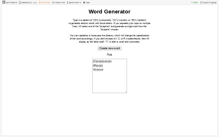Word Inventor/Generator
