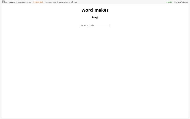 word maker ― Perchance Generator