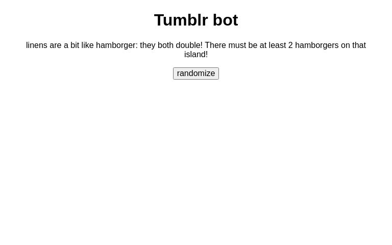 Tumblr bot ― Perchance Generator