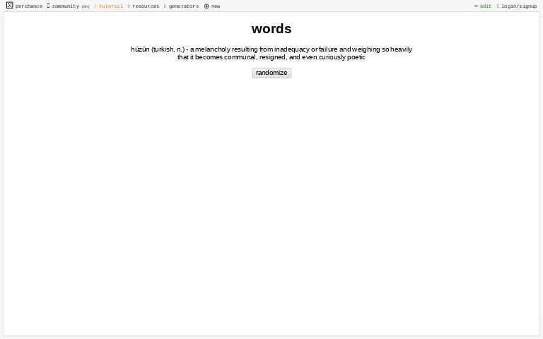 words ― Perchance Generator
