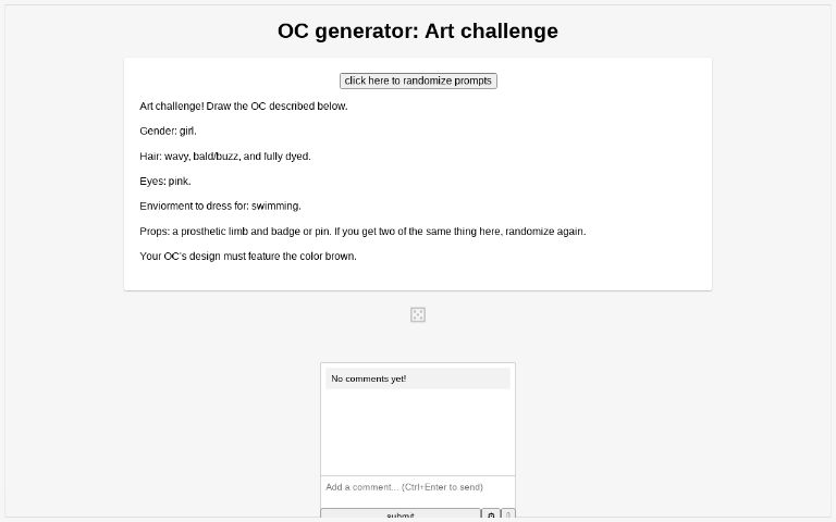 OC generator: Art challenge