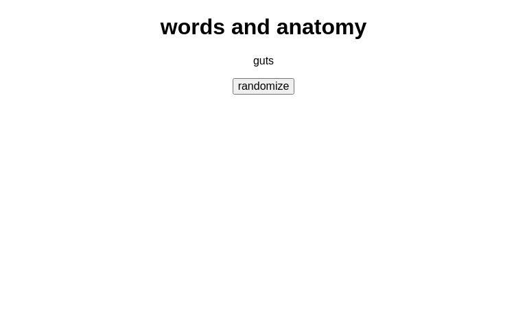words and anatomy ― Perchance Generator
