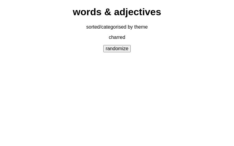 words & adjectives ― Perchance Generator