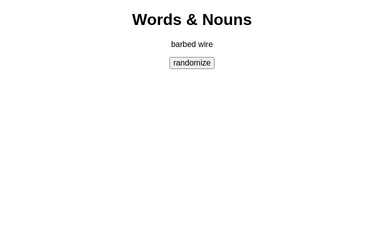 Words & Nouns ― Perchance Generator