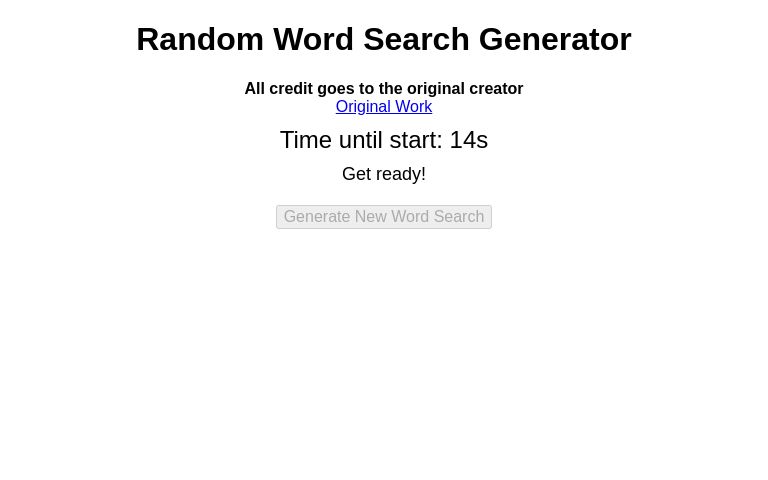 Random Word Search Generator
