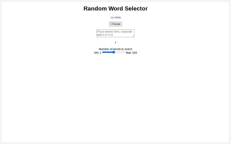 Random Word Selector ― Perchance Generator