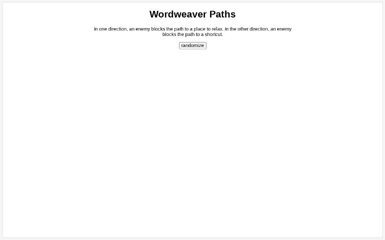 Wordweaver Paths ― Perchance Generator