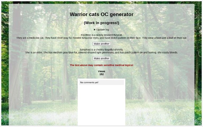 Warrior cats OC generator