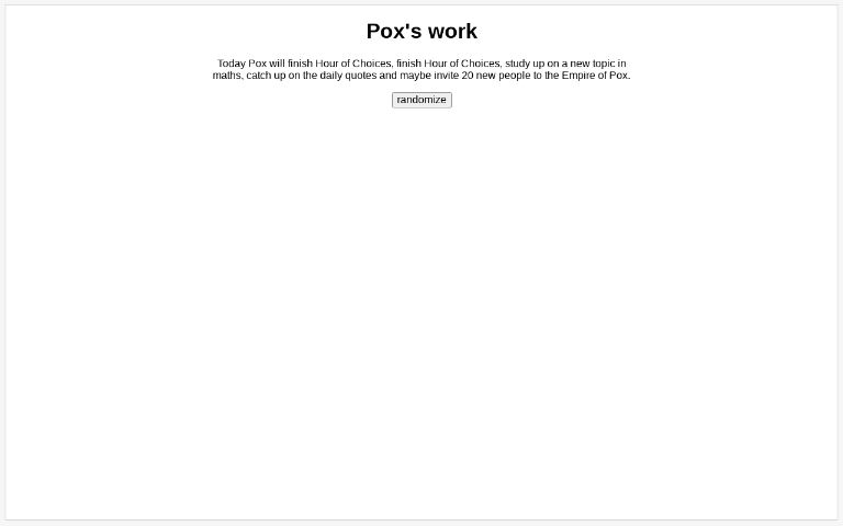 Pox's work ― Perchance Generator