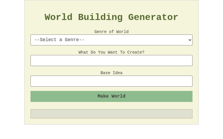 World Building Generator