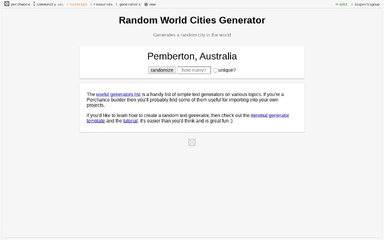 Random World Cities Generator