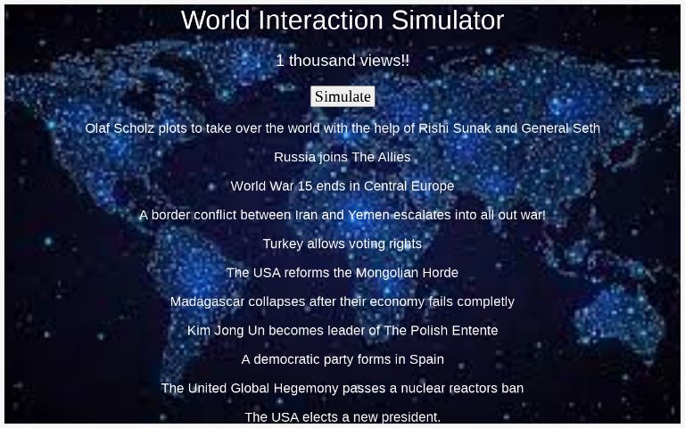 World Interaction Simulator ― Perchance Generator