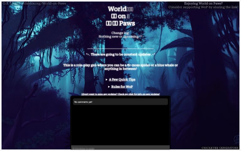World on Paws ― Perchance Generator