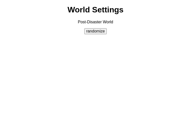 World Settings ― Perchance Generator
