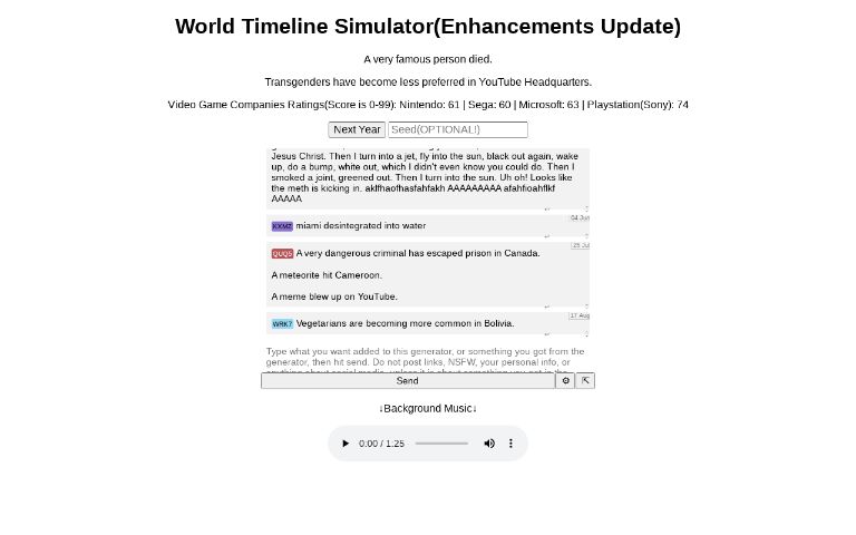 World Timeline Simulator(Enhancements Update) ― Perchance Generator