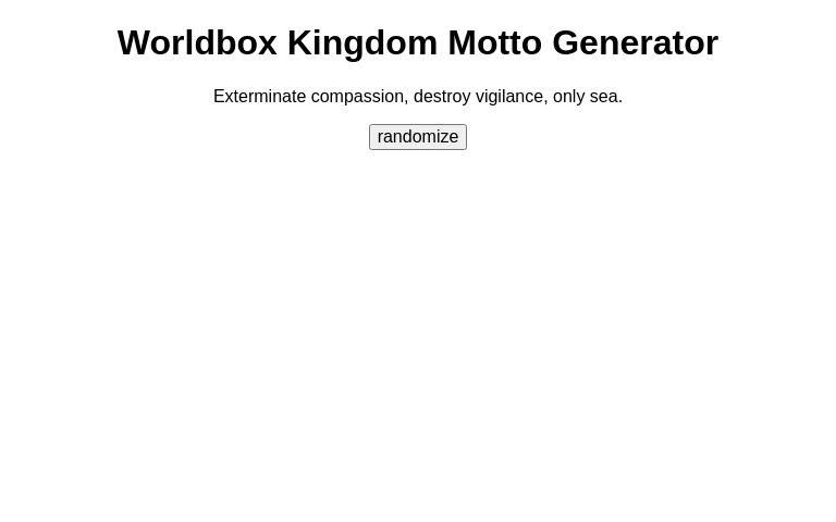 Worldbox Kingdom Motto Generator