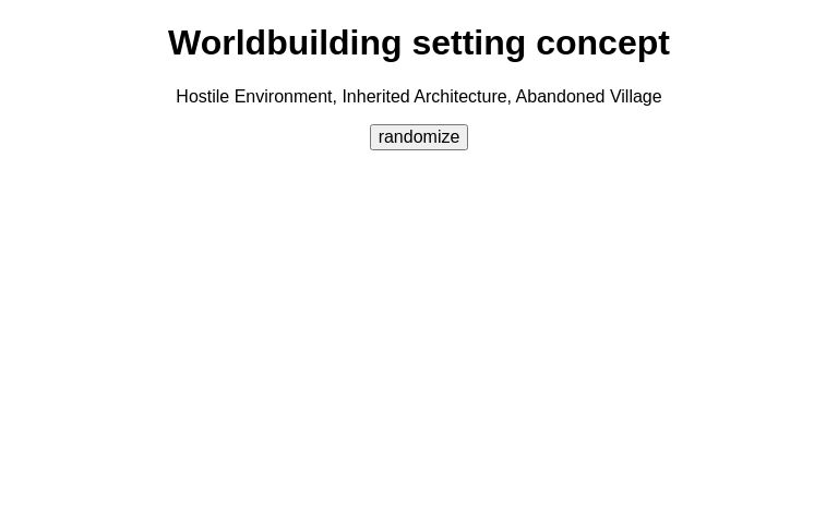 Worldbuilding setting concept ― Perchance Generator