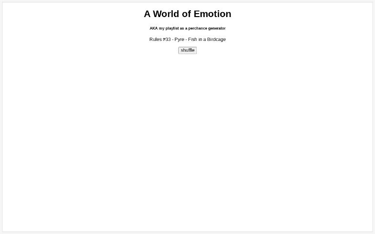 A World of Emotion ― Perchance Generator