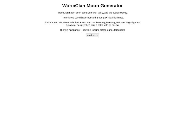 WormClan Moon Generator