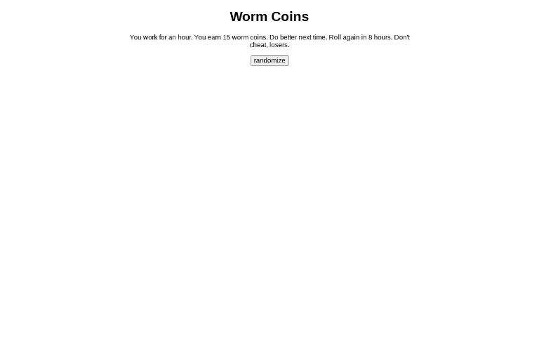 Worm Coins ― Perchance Generator