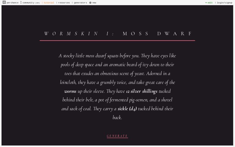 Wormskin_Moss_Dwarf_Generator ― Perchance