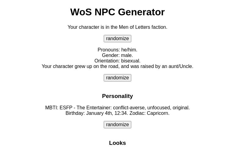 WoS NPC Generator