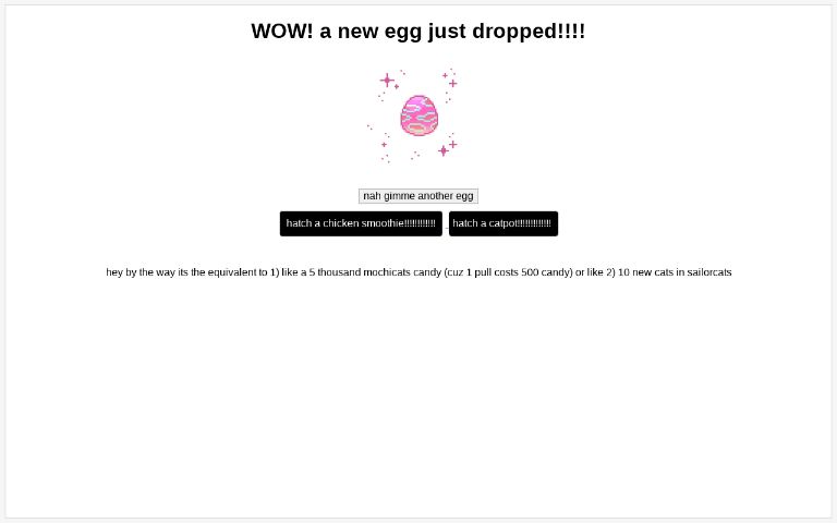 WOW! a new egg just dropped!!!! ― Perchance Generator