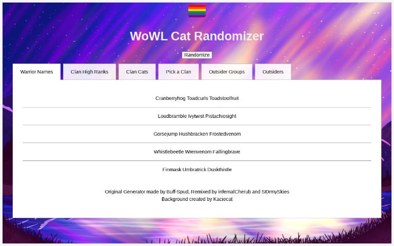 WoWL Cat Randomizer ― Perchance Generator