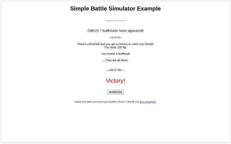 Simple Battle Simulator Example ― Perchance Generator