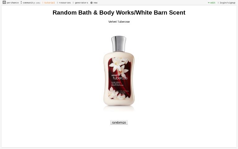 Random Bath & Body Works/White Barn Scent ― Perchance Generator