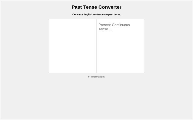 Past Tense Sentence Converter ― Perchance Generator